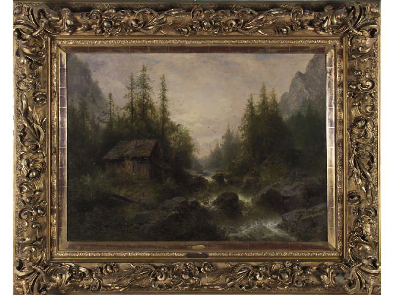 ALBERT RIEGER (Austria 1834-1905) Rapids Painting