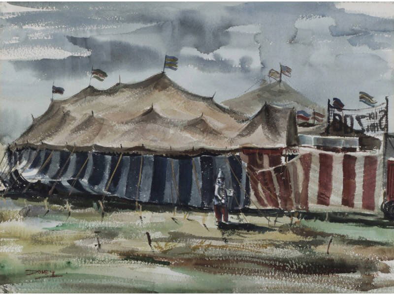 ROBERT DONEY (American, 20th) Circus Painting
