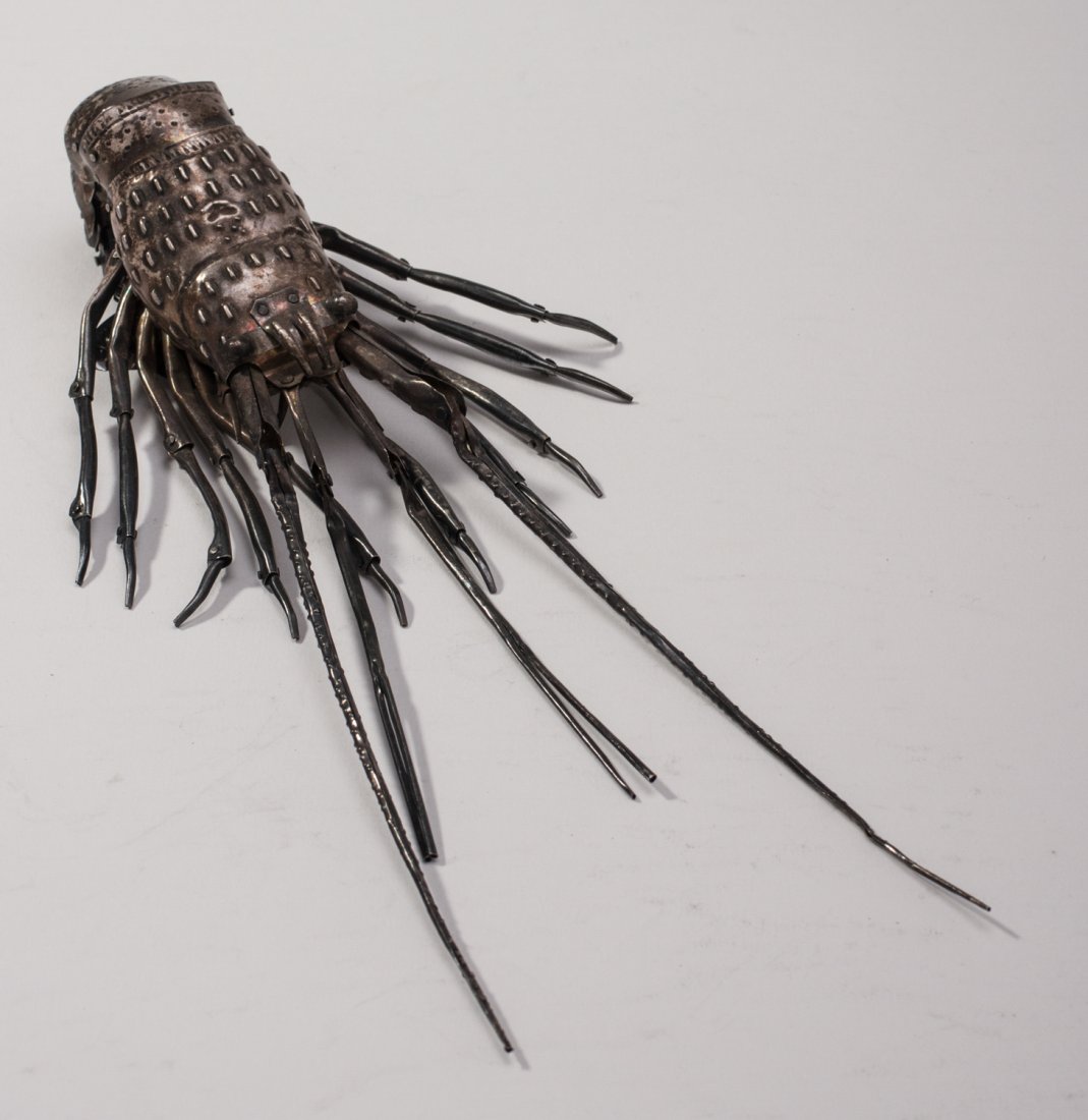 Japanese 12" Articulated Coin Silver 12" Crayfish Model