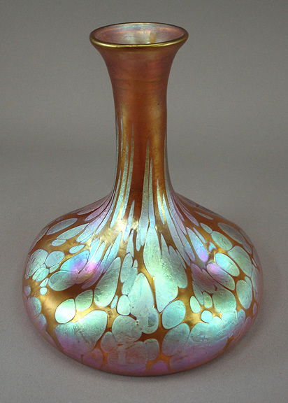 141: Iridescent Oil Spot LOETZ Art Glass Decanter Vase