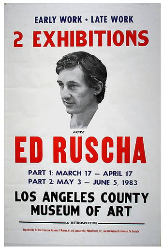 Signed Ed Ruscha 1983 La Art Museum Poster