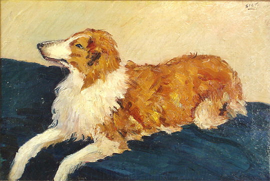 269: Anthony Sisti (1903-1983) Collie Dog Oil Painting