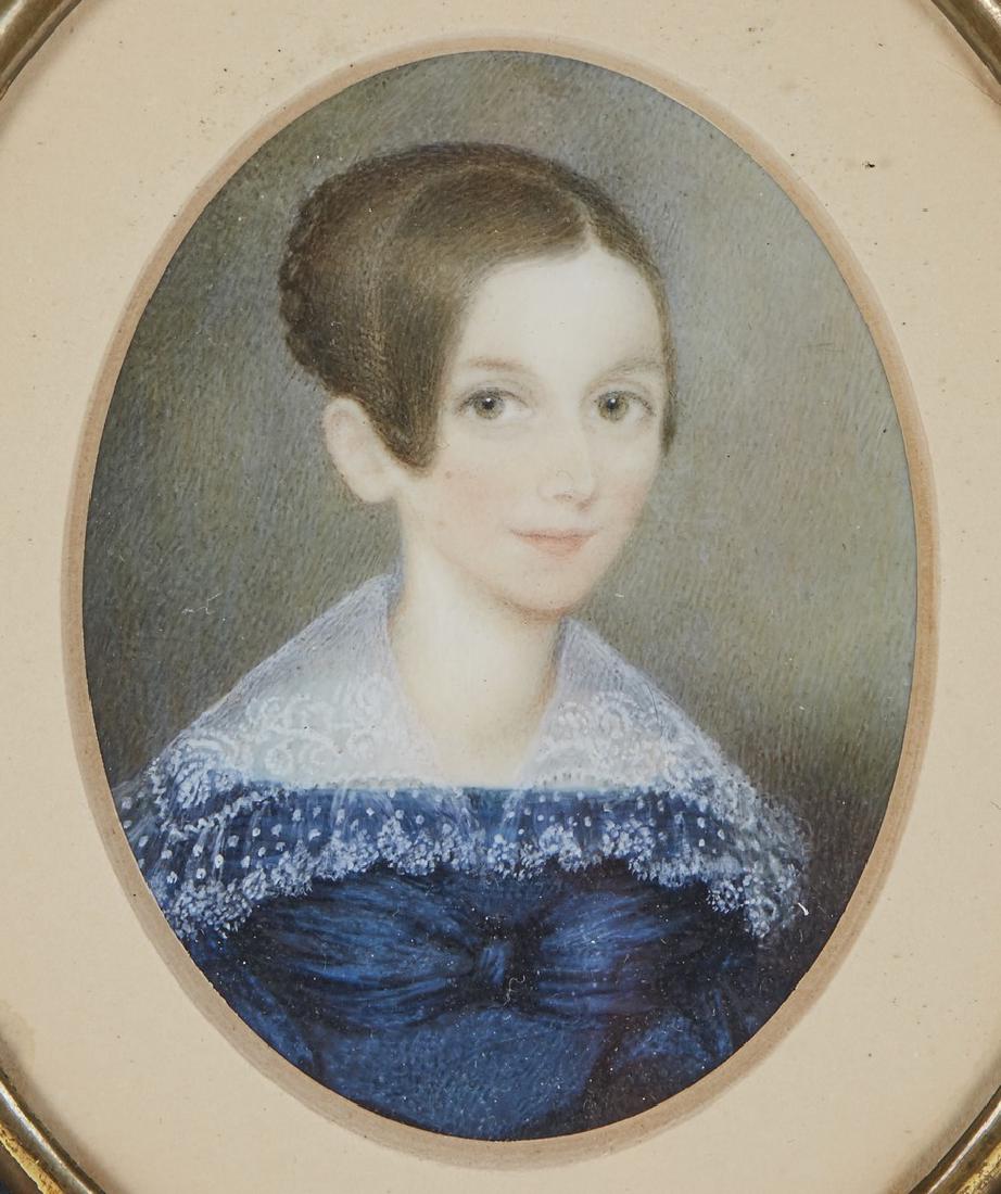 Miniature Portrait Mary Wenzel ca 1830s Painting