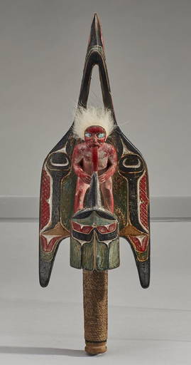 Northwest Coast Carved Shaman Raven Rattle Ken Kidder