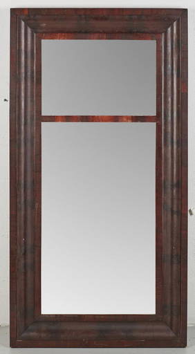 Ogee Mahogany Two Part Rectangular 19c Mirror