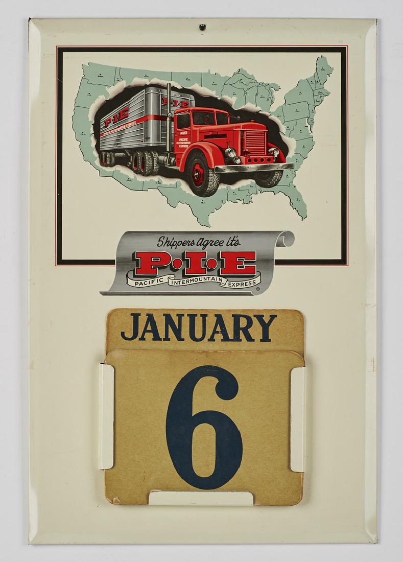 Pacific Intermountain Express Tin Litho Ad Sign