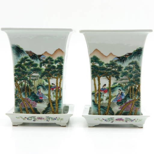 Pair Of Cachet Pots