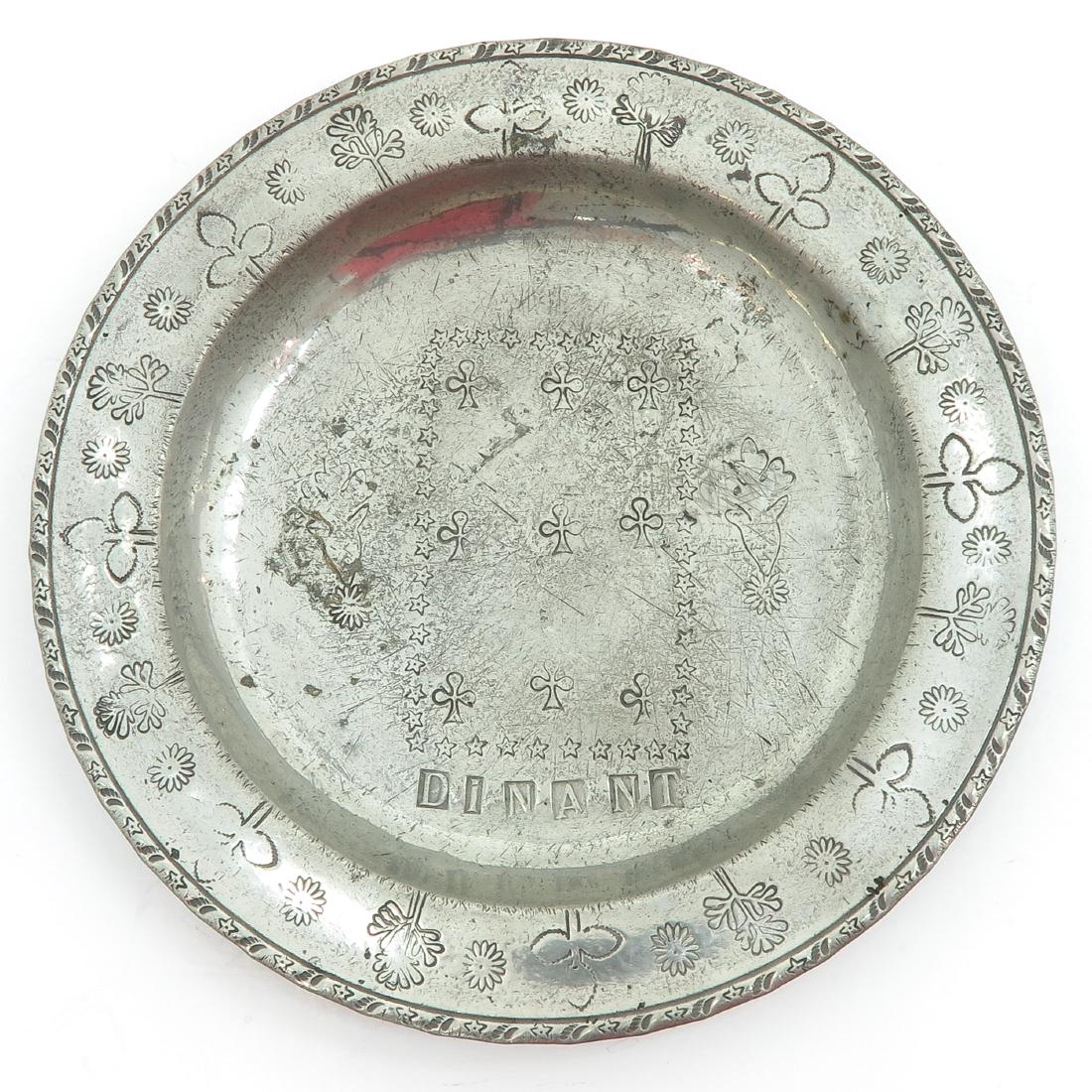 18th Century Pewter Engraved Plate