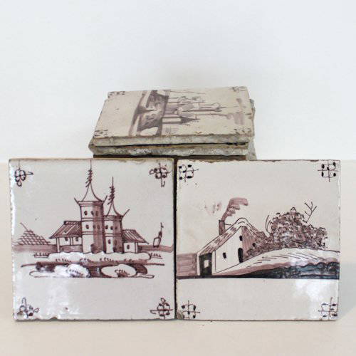 Lot Of Various Antique Dutch Tiles