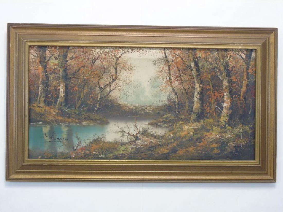 Oil on Canvas Signed Silvana Mid Century Fall Pntg