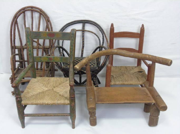 Antique Doll / Child Size / Salesman Sample Chairs