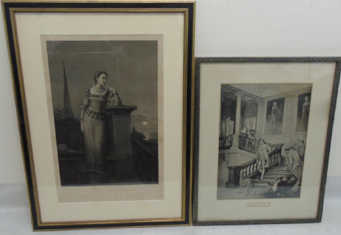 2 Antique Framed Prints Portrait & Disinherited