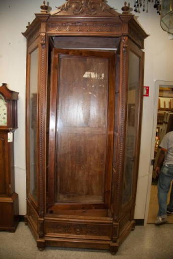 Magnificent Hand Carved 19 C Italian Curio Cabinet
