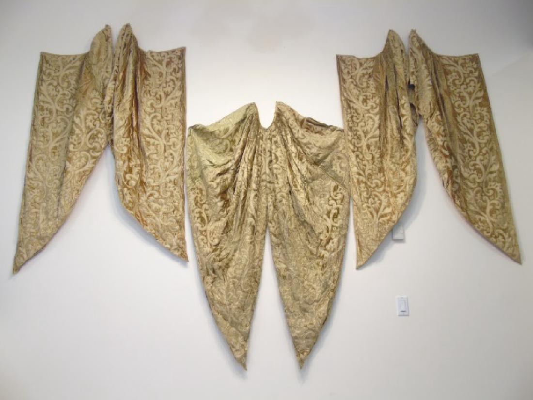 Custom Made Zuber Paris Gold Velvet Curtain Jabots