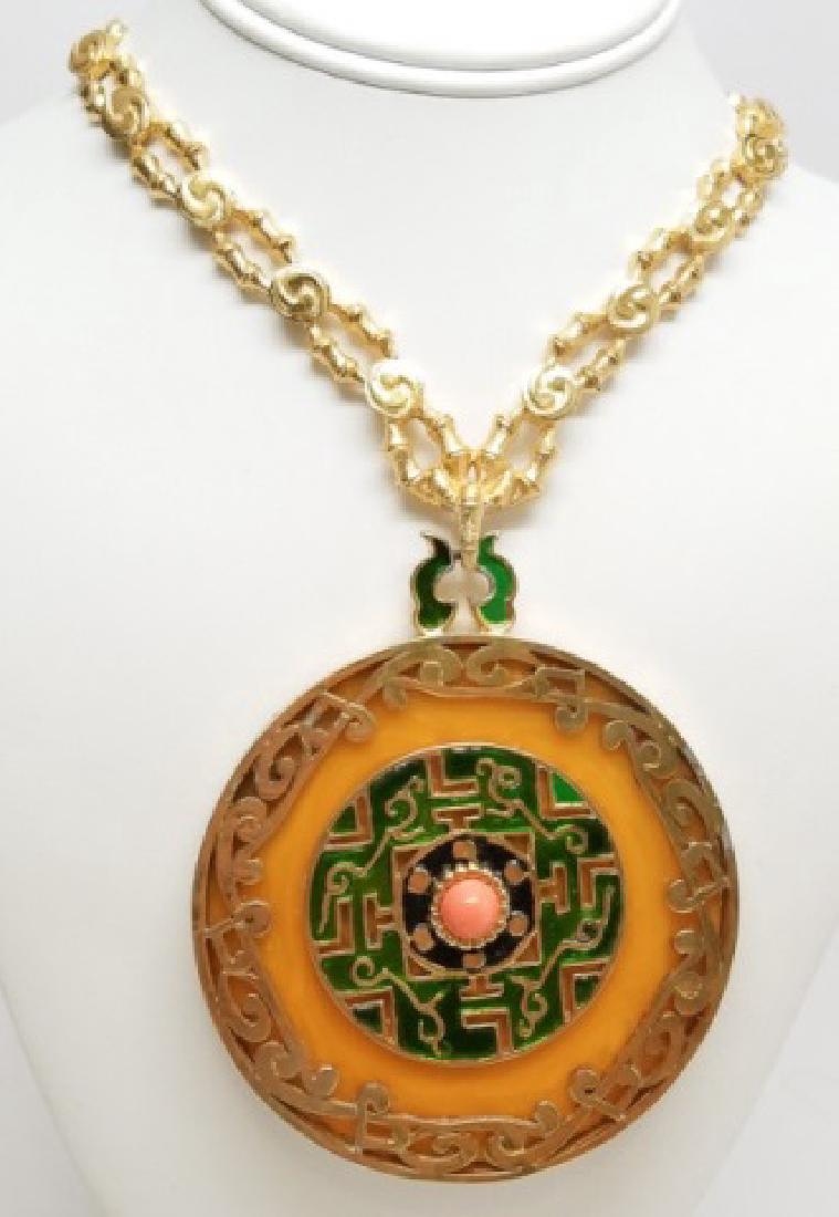 Vintage Joseph Mazer Medallion Costume Necklace