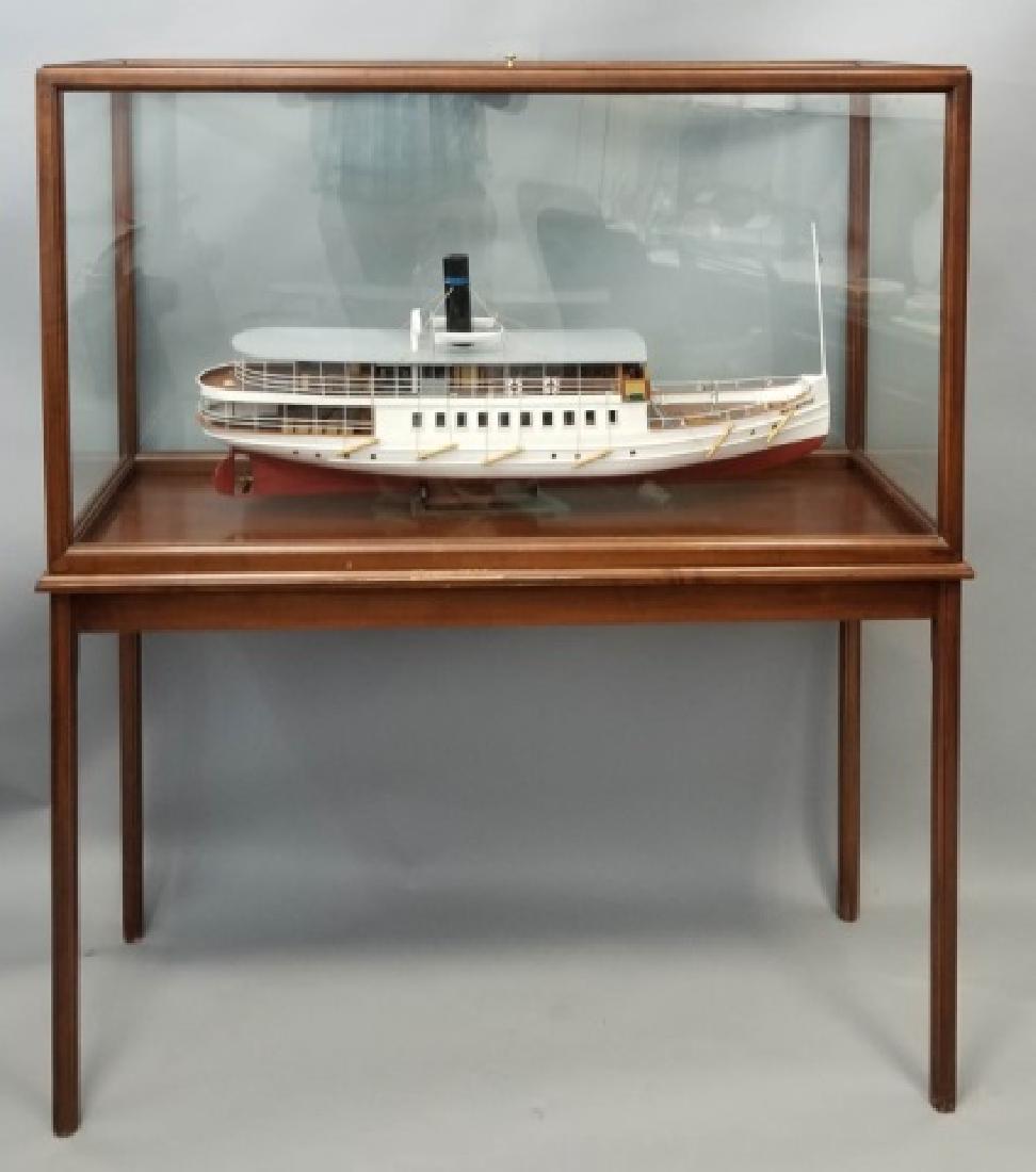 Ship's Model MarieFred w Custom Glass & Wood Case