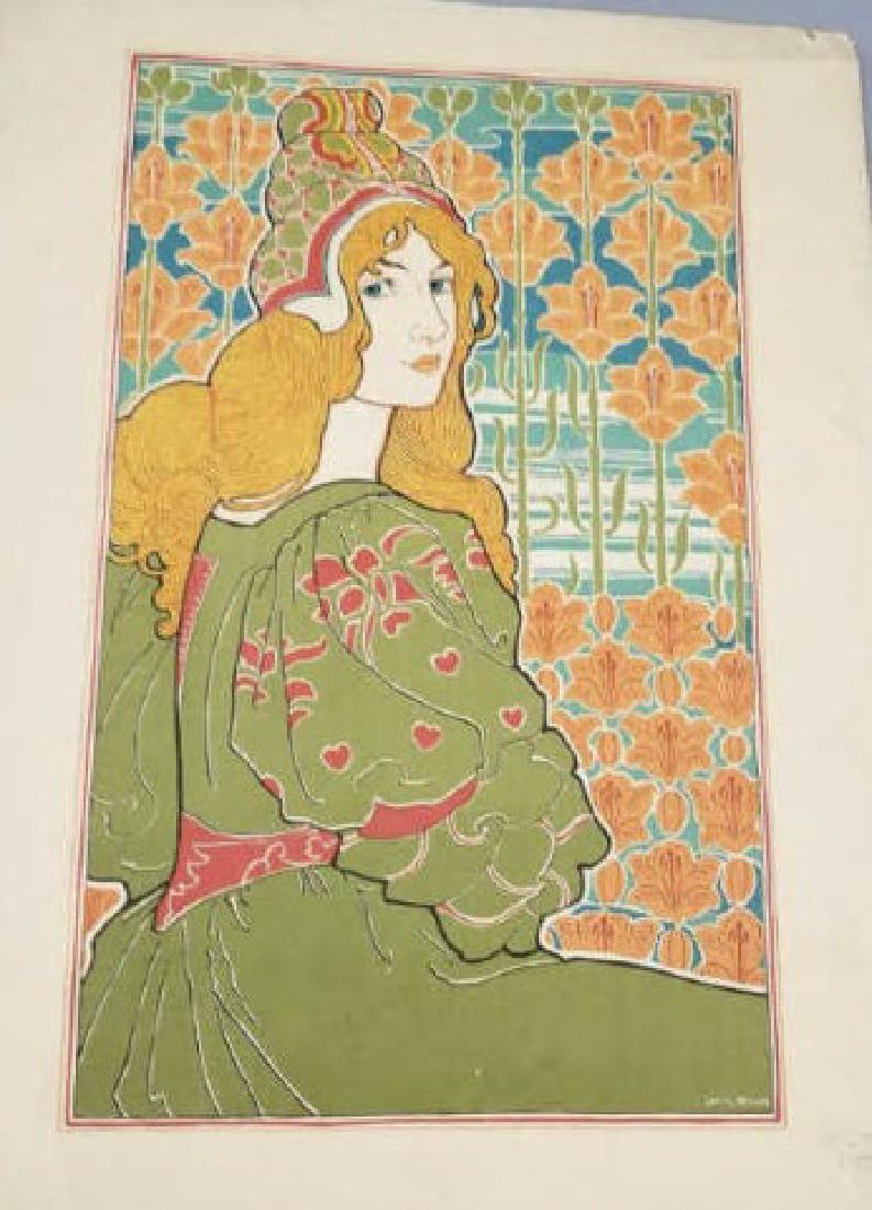 Louis John Rhead Art Nouveau Color Lithograph