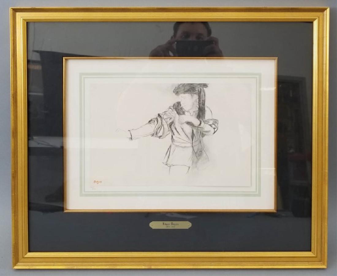 Edgar Degas Signed Lithograph with Stamp & Plaque