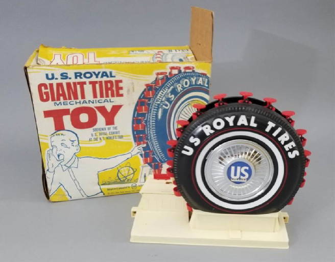 Vintage Giant Tire Mechanical Toy In Original Box