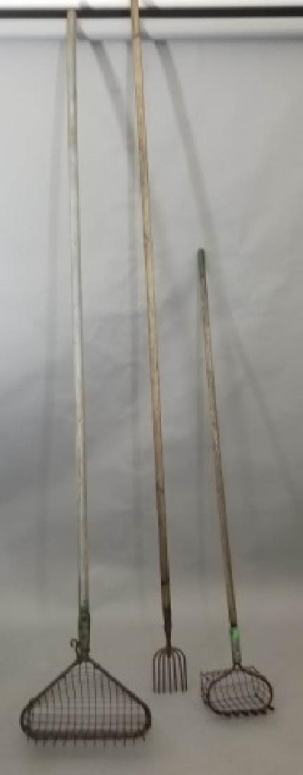 Trio of Long-Handled Antique Clamming Tools