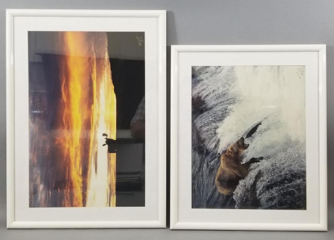 Pair of Framed Rod Kieft Photos of Bear & Moose