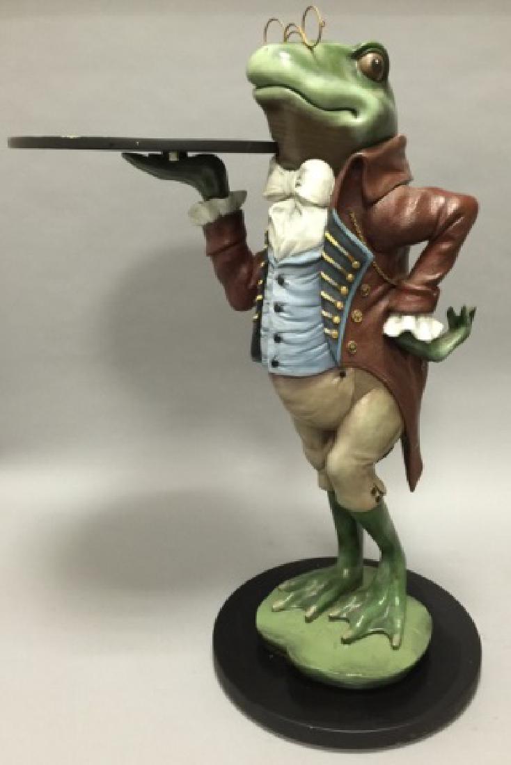 Whimsical Frog In Butler's Outfit Pedestal / Stand