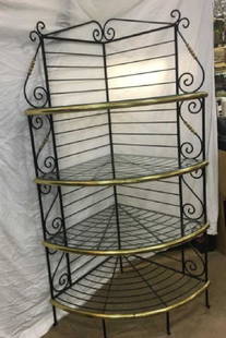Antique French Style Wrought Iron Baker's Rack