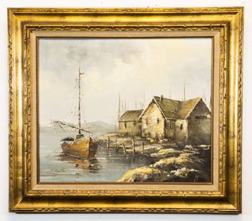 Signed J Martin, Seascape Oil Painting