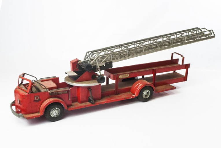 Antique Fire Truck Toy With Extension Ladder