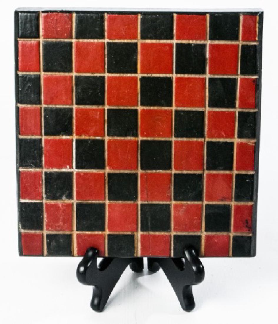 Antique American Folk Art Handmade Checker Board
