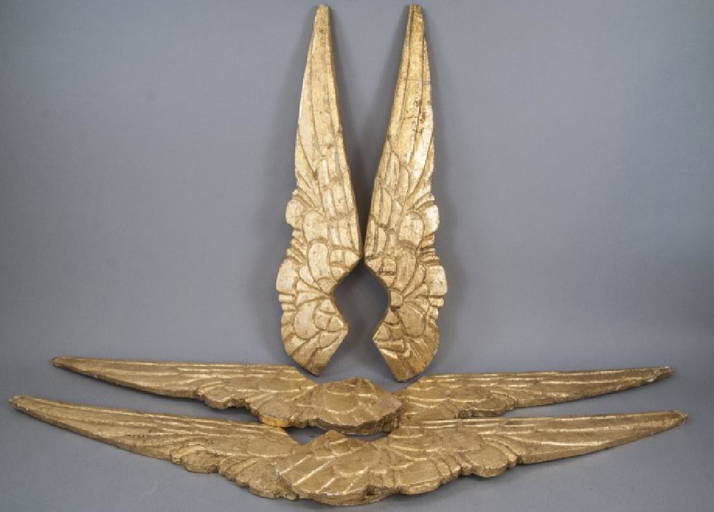 3 Pairs Of Small Wooden Hand Carved Angel Wings