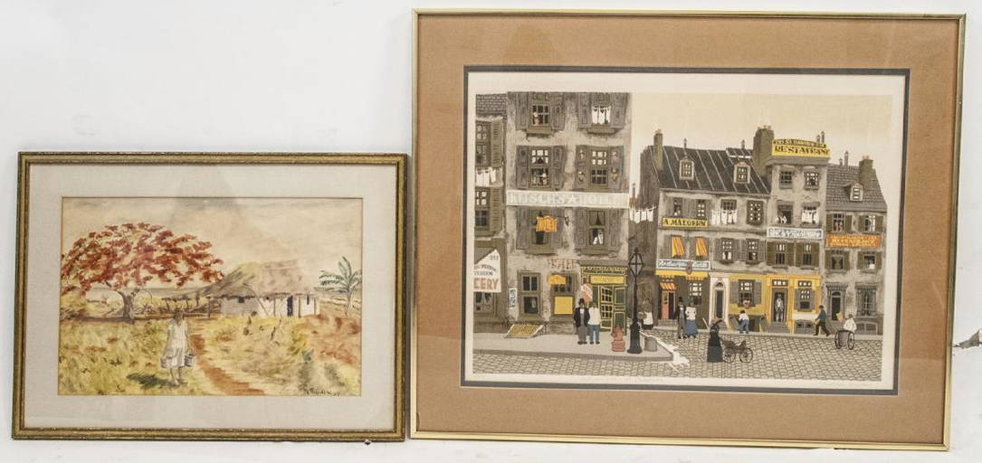 Jonathan Andrews Signed Lithograph & Watercolor