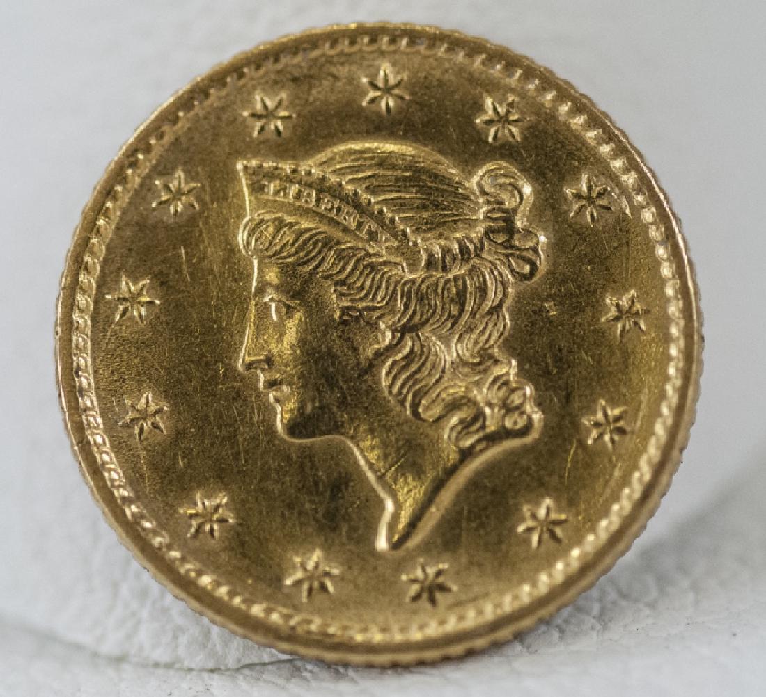 Antique Currency United States 1853 $1 Gold Coin