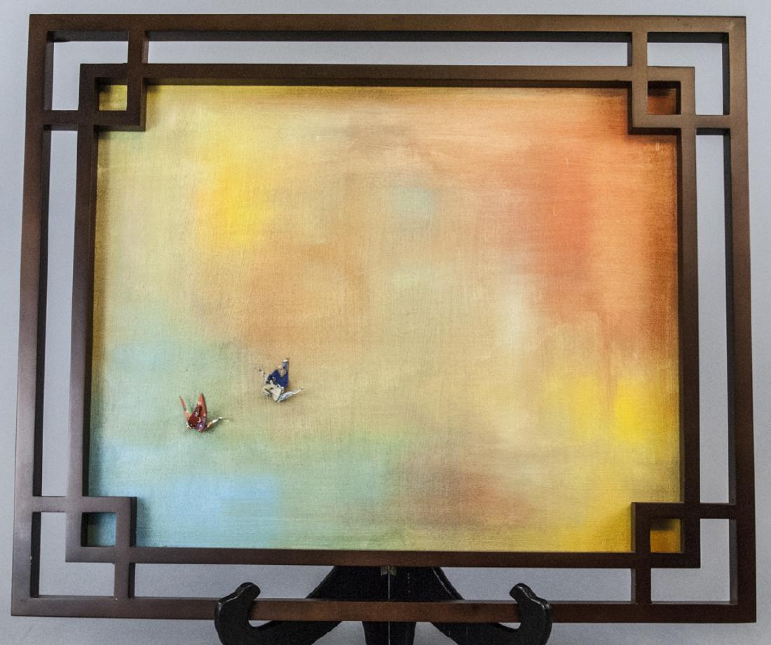 Contemporary Original Origami & Acrylic Painting