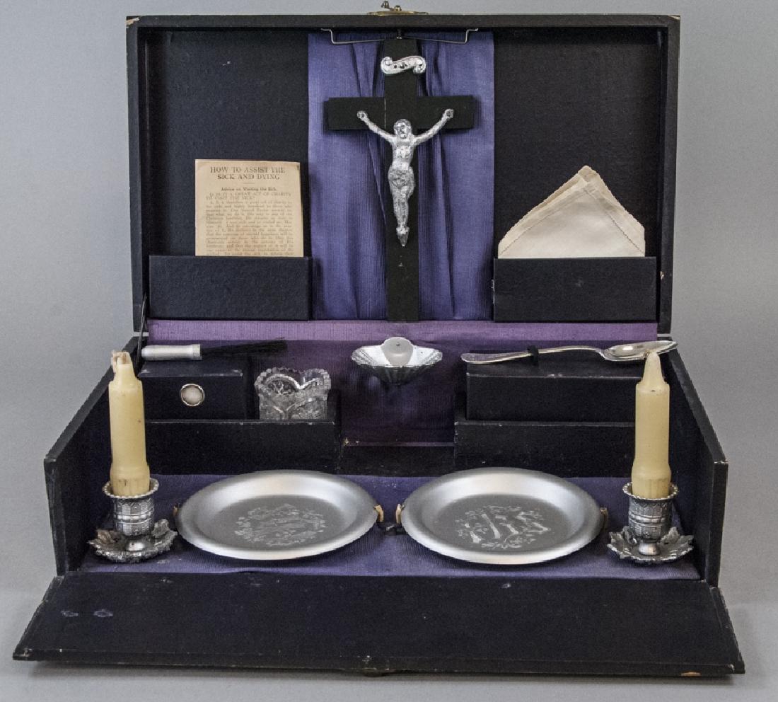 Antique Catholic Last Rites Traveling Altar Box