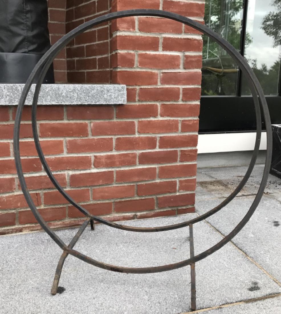 Contemporary Round Wrought Iron Firewood Rack