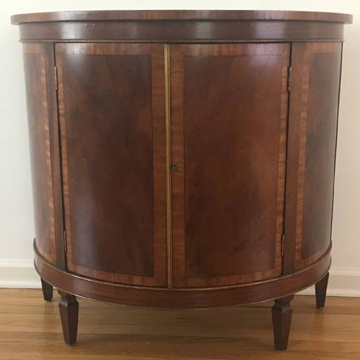 Mahogany Bow Front Side Table W Cabinet