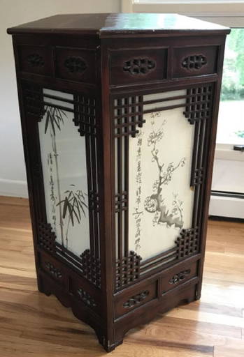 Vintage Japanese Light Box Standing Lamp