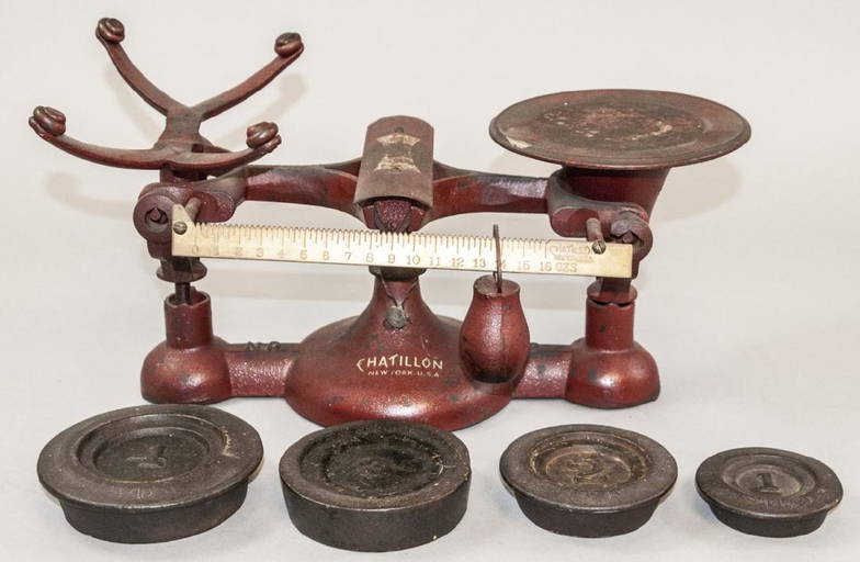 Vintage Chatillon Weighing Scale W Weights