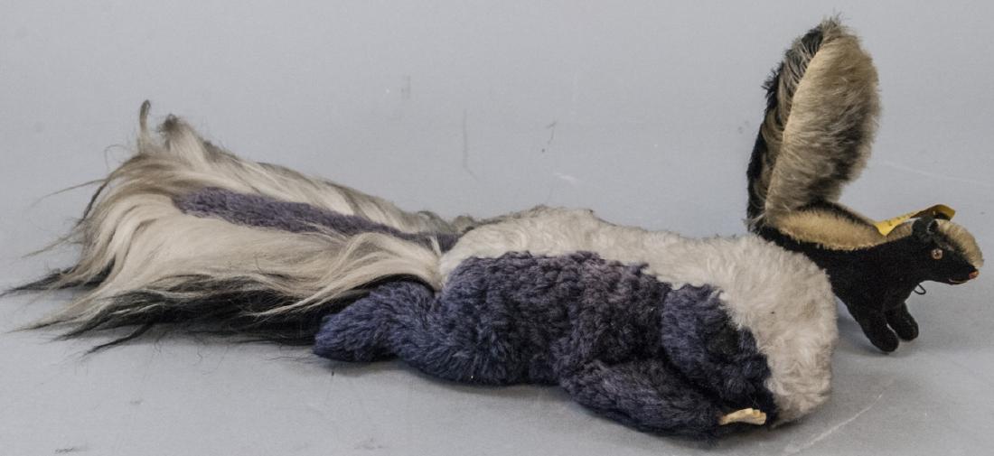 Two Vintage Steiff German Skunk Stuffed Animals
