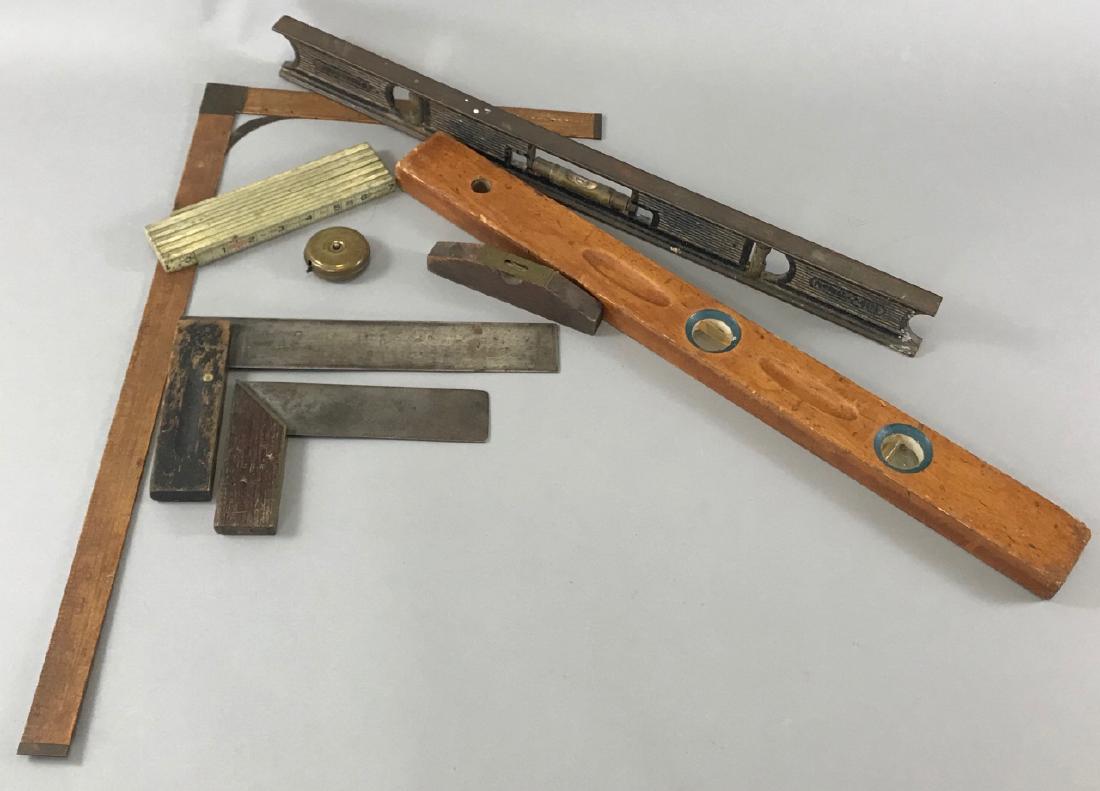 Vintage Carpenter Levels, Squares And Rulers