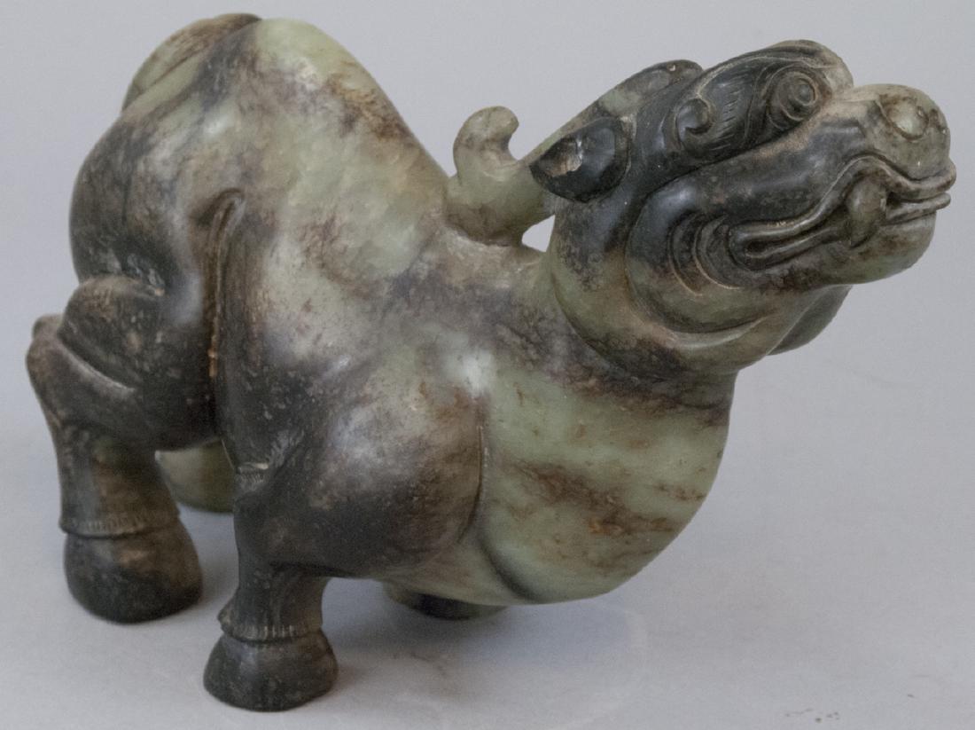 Chinese Hand Carved Jade Mythological Statue