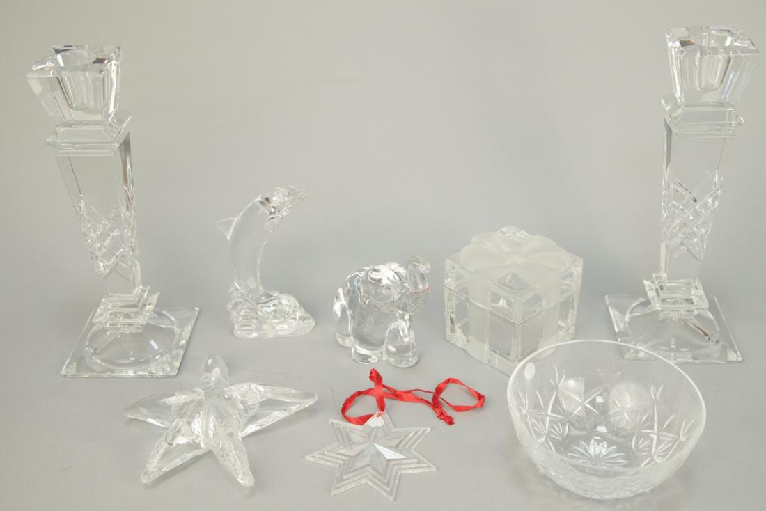 8 Glass & Crystal Decorative Objects Incl Tiffany