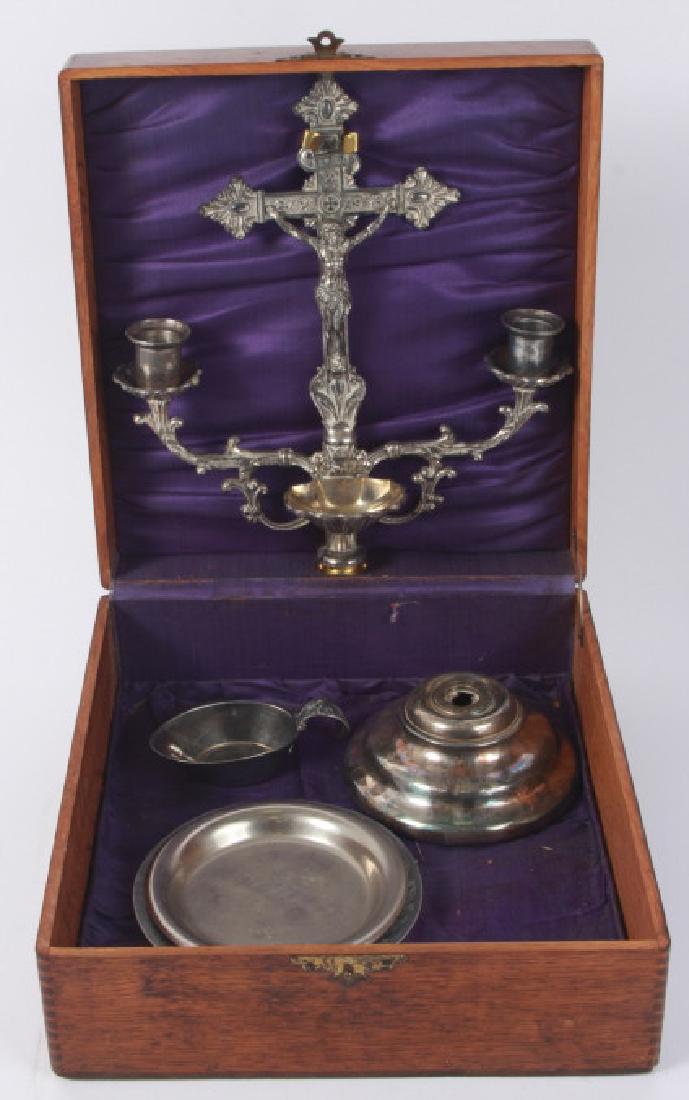 Antique 19th C Catholic Last Rights Funeral Box