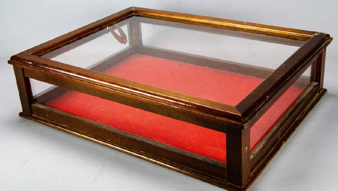 Antique Wood & Glass Counter Top Display Case
