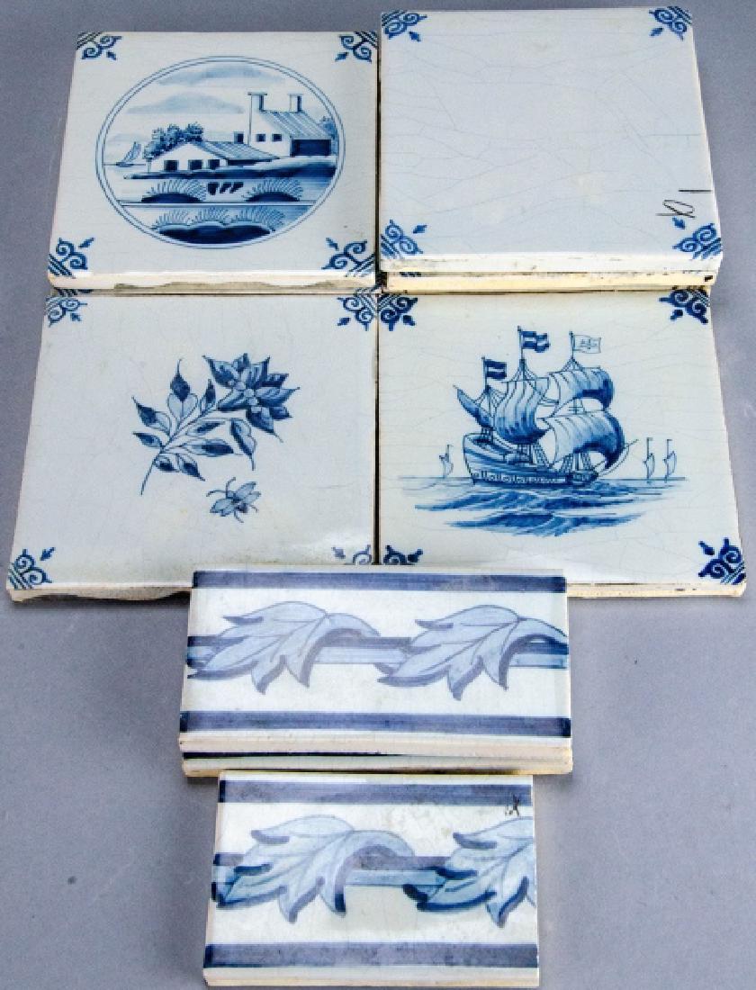 Collection Of Hand Painted Dutch Delft Tiles