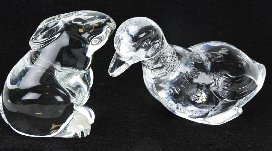 Baccarat Crystal Rabbit & Duck Figurines