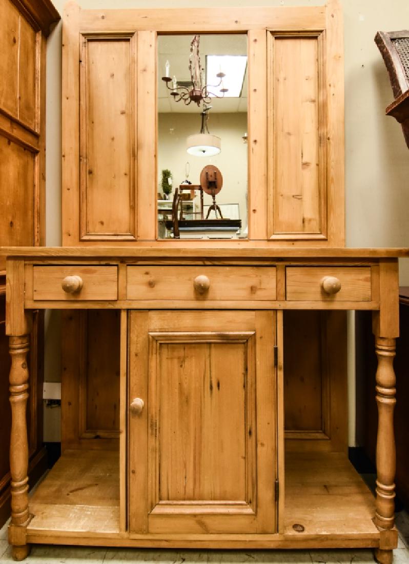 French Provincial Style Pine Hall Tree / Unit