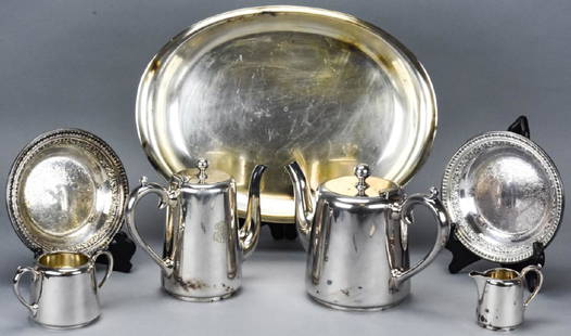 Silver Plate Tea Set Including Reed & Barton