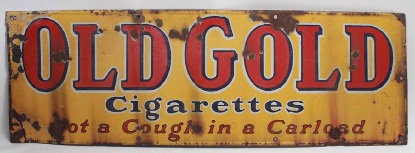 Vintage Old Gold Cigarettes Advertising Metal Sign